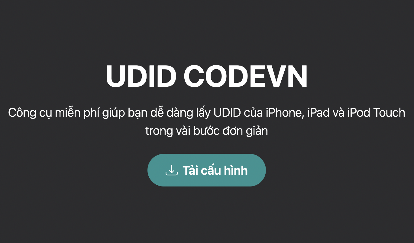 Lấy UDID Thiết Bị iOS/iPadOS | UDID CodeVN